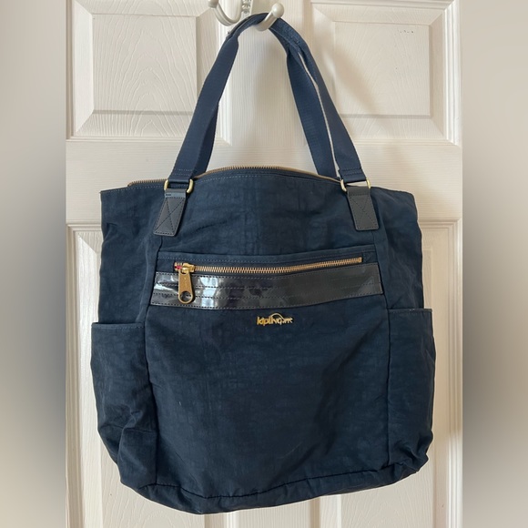 Kipling | Bags | Kipling Navy Tote Bag With Gold Hardware | Poshmark